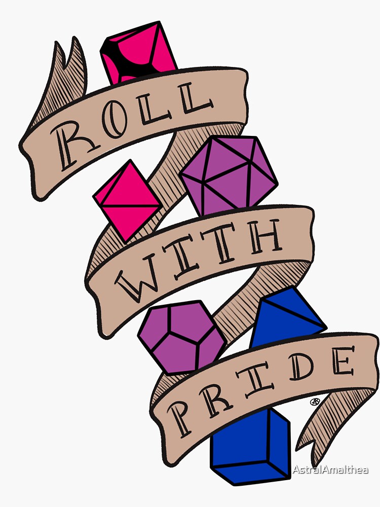 "Roll With Pride- Bi" Sticker for Sale by AstralAmalthea | Redbubble