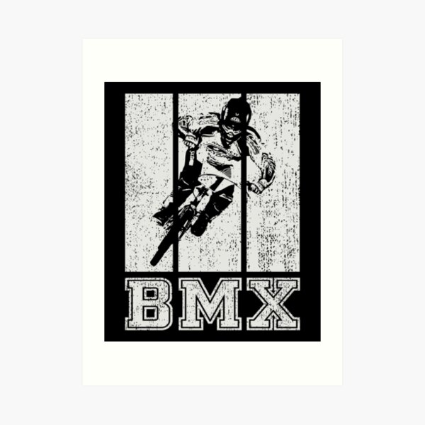 "Vintage BMX Racing Retro Bike Rider" Art Print by pixeljamz | Redbubble