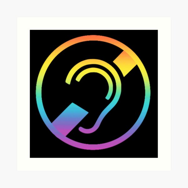 "Hearing impaired - Deaf symbol Rainbow colors" Art Print by Katedmz ...