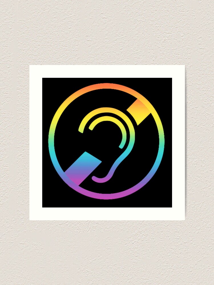 "Hearing impaired - Deaf symbol Rainbow colors" Art Print by Katedmz ...