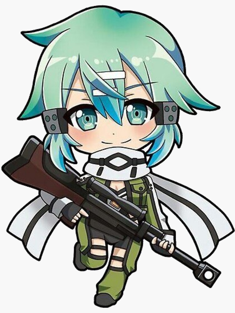 "Chibi Sinon - Swort Art Online" Sticker for Sale by eidlike | Redbubble