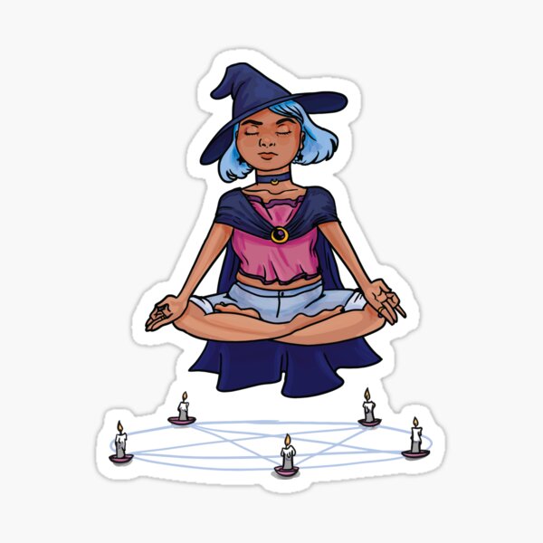 "Meditating Witch" Sticker for Sale by OwlishArts | Redbubble
