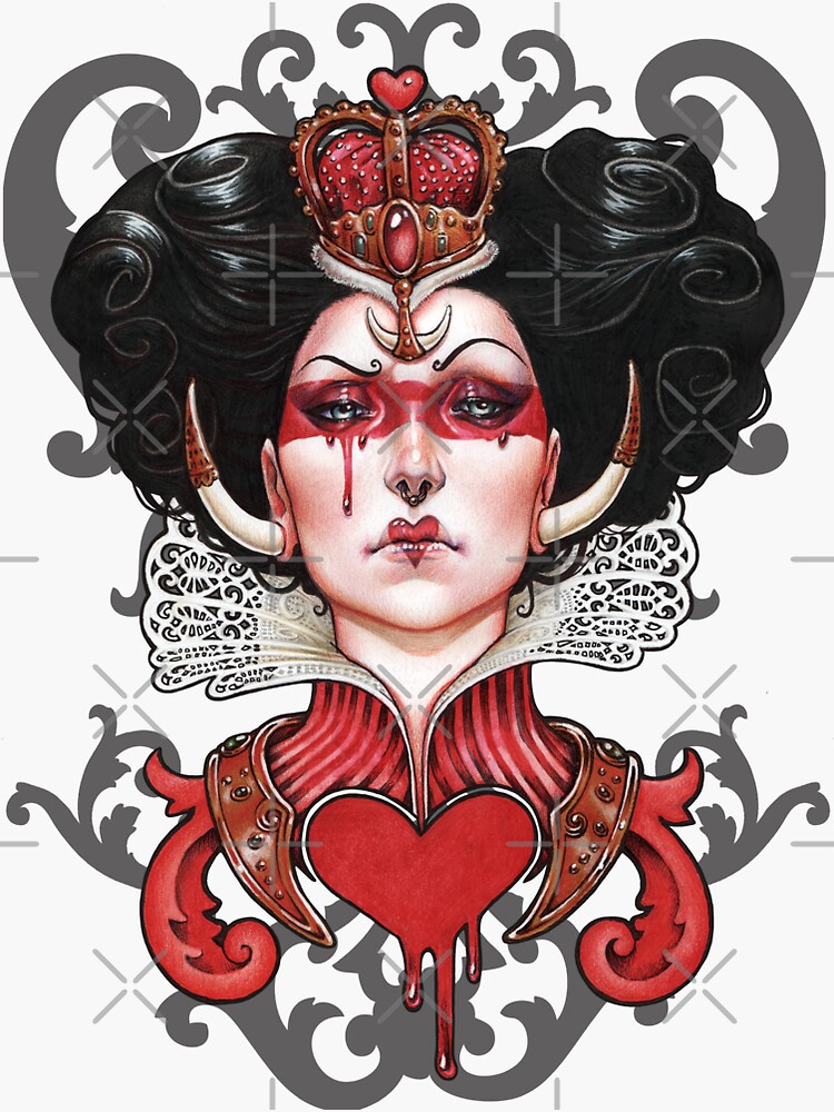 "Queen of Hearts" Sticker for Sale by medusadollmaker | Redbubble