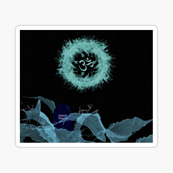 "Shiva Linga, Nandi, Ganges and Aum" Sticker for Sale by PacificStreams ...