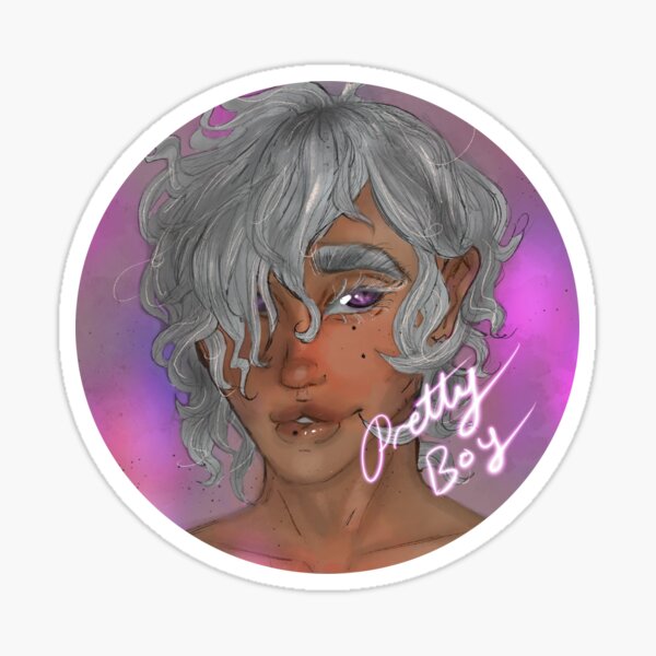 "pretty boy. v.2" Sticker by Dewey-Drop | Redbubble