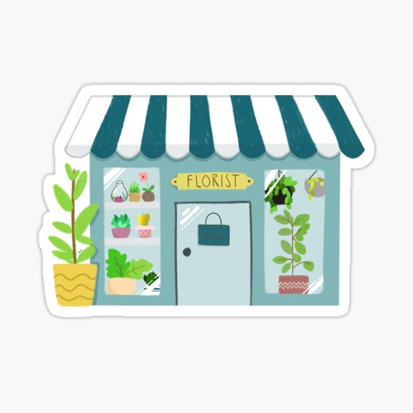 "Flower Shop " Sticker for Sale by Lemon-Roll | Redbubble