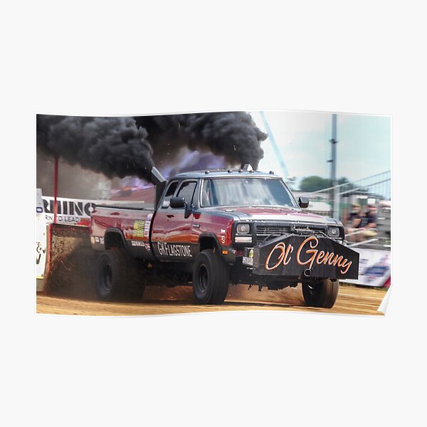 "OL' Genny first gen cummins pulling truck" Poster by DieselMafia ...