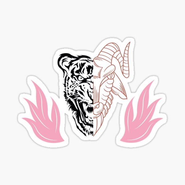 "savage demon beast/ Tiger and GOAT" Sticker for Sale by SpicyCherrys ...