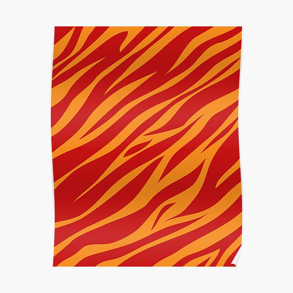 "red orange Tiger skin pattern" Poster for Sale by SpicyCherrys | Redbubble