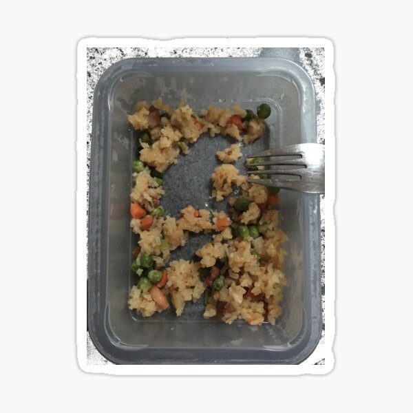 "Left Over Fried Rice" Sticker for Sale by dadthebubblegut | Redbubble