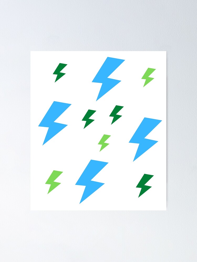 "blue and green lightning bolt scar " Poster for Sale by LettersDA ...