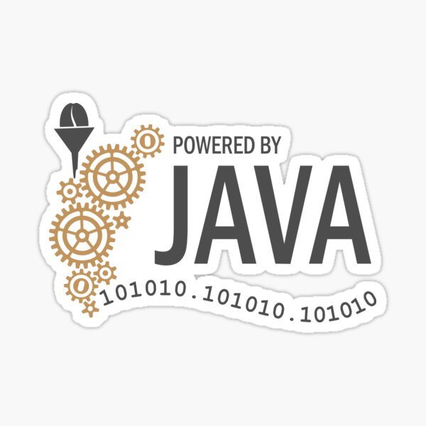 "Powered by Java VRS2" Sticker by vivendulies | Redbubble