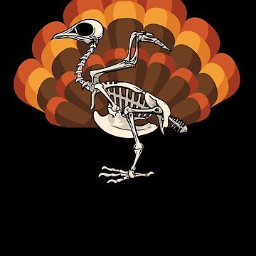 "Funny turkey skeleton Thanksgiving family dinner gift T-shirt" Sticker ...