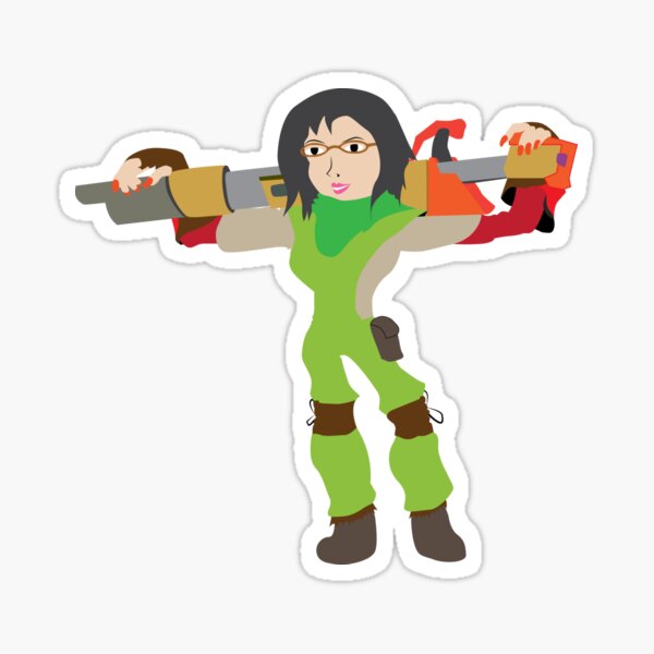 "Anime Girl With Gun" Sticker by TINASTORESHOPE | Redbubble