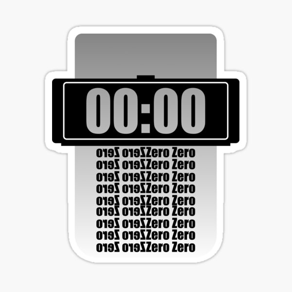 "Zero o clock - midnight retro clock digital" Sticker by emm-j | Redbubble