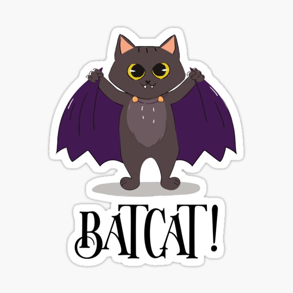 "BatCat" Sticker for Sale by BofflingDesigns | Redbubble