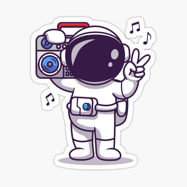 "Funky Space Astronaut Music" Sticker by mr-var | Redbubble