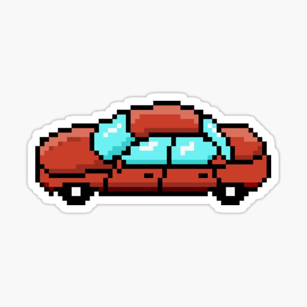 "Cool 8-bit Pixel Car Red Side" Sticker for Sale by NTZ-Design | Redbubble
