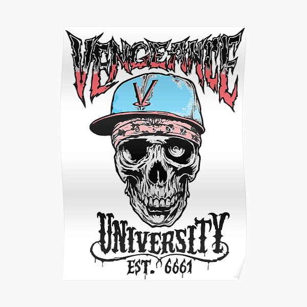 "Vengeance University skull in cap" Poster for Sale by Evgenija-S ...