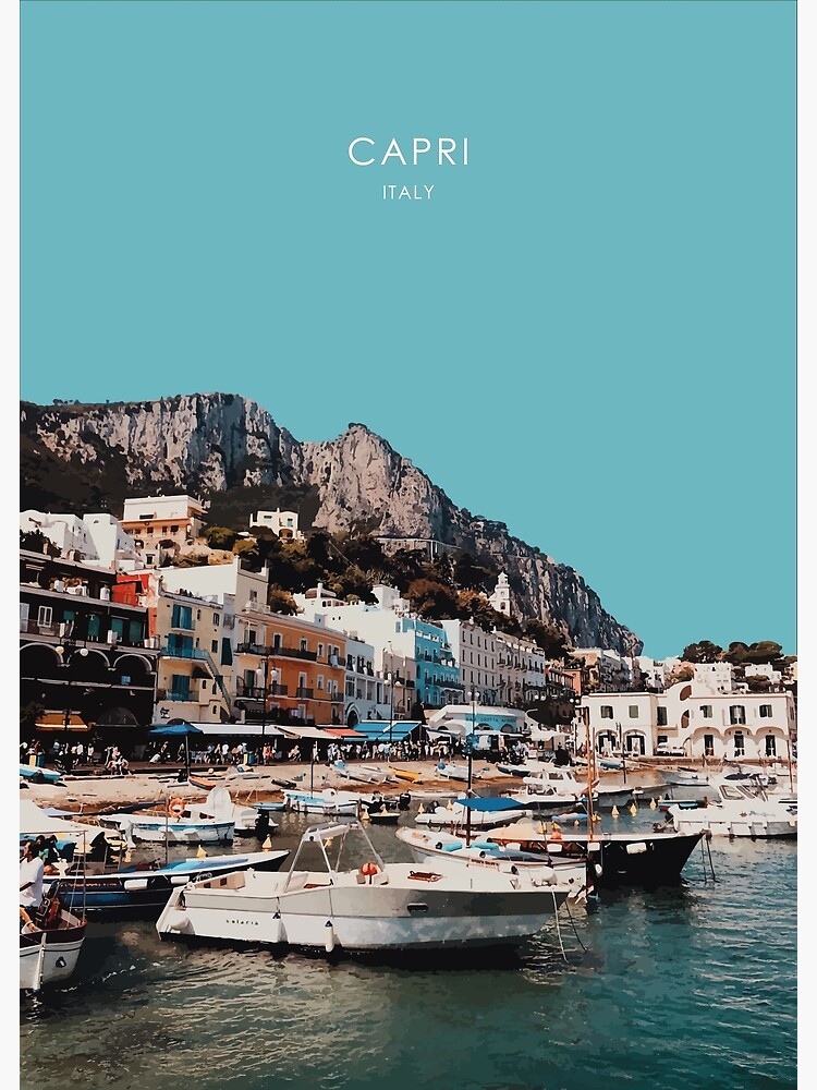 "Capri, Italy Travel Illustration Artwork" Photographic Print for Sale ...