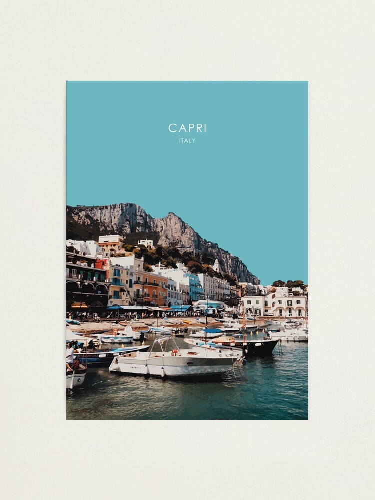 "Capri, Italy Travel Illustration Artwork" Photographic Print for Sale ...