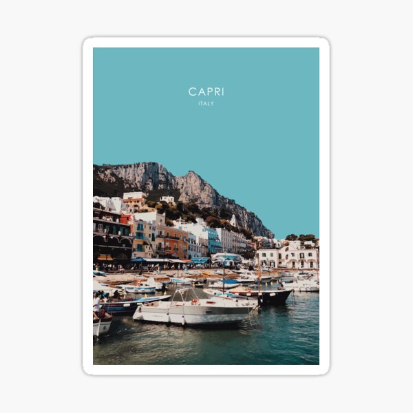 "Capri, Italy Travel Illustration Artwork" Sticker for Sale by ...