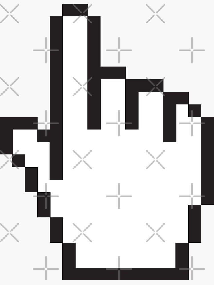 "Cool 8-bit Hand Cursor" Sticker for Sale by NTZ-Design | Redbubble