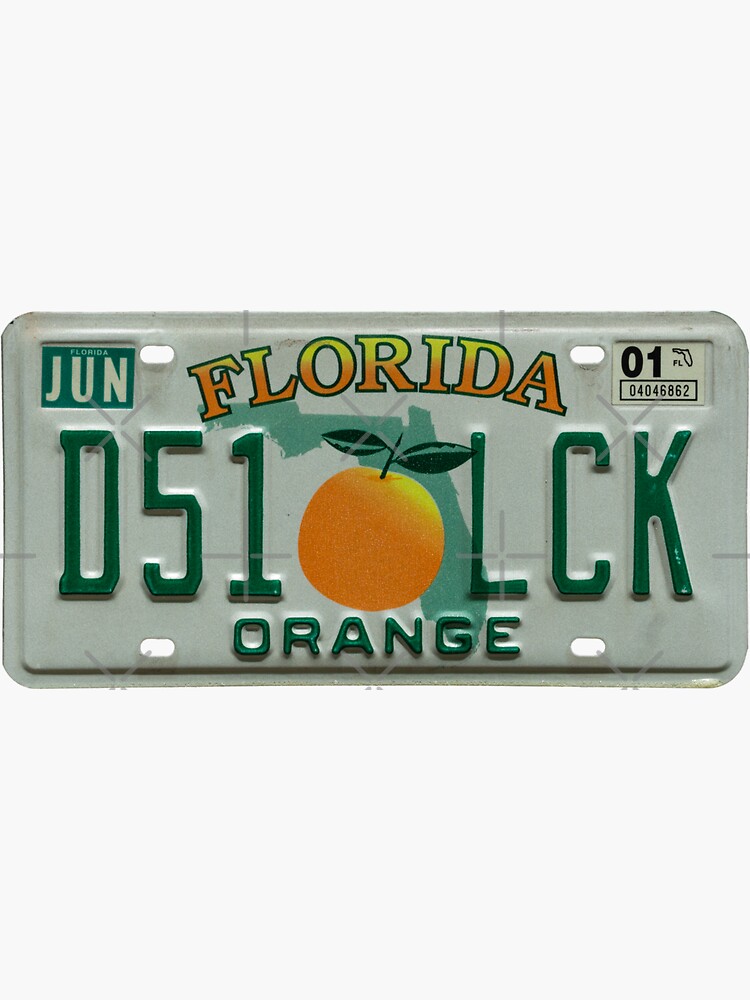 "Florida Orange County Tag" Sticker for Sale by Enzwell | Redbubble