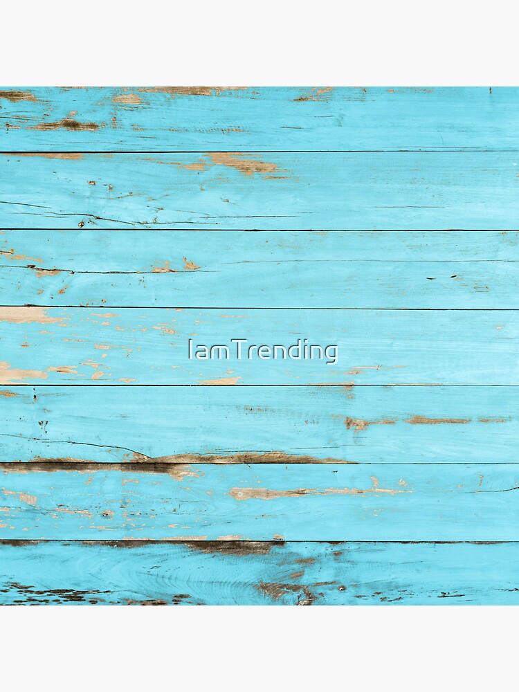 "Weathered Rustic Woodgrain Aqua Blue BarnWood" Sticker by IamTrending ...