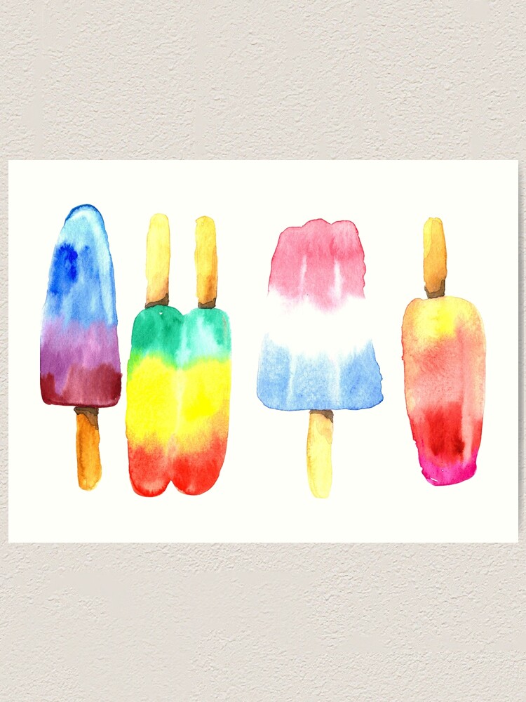 "Watercolor Summer Popsicles" Art Print by sadiesavesit | Redbubble