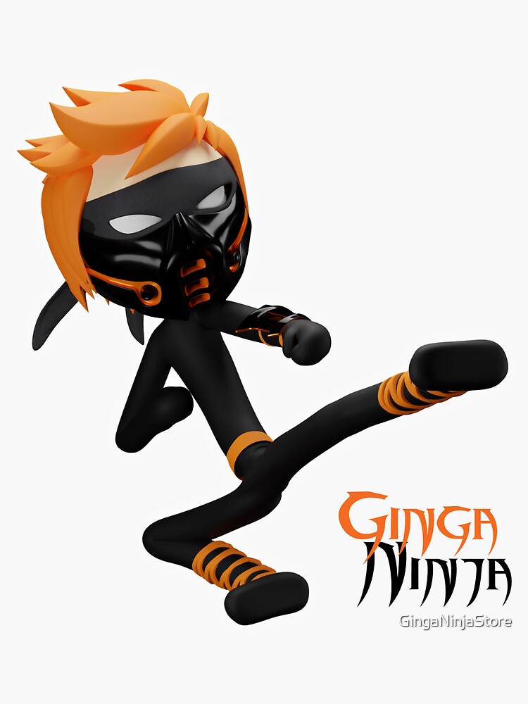 "Ginga Ninja Flying Kick" Sticker for Sale by GingaNinjaStore | Redbubble