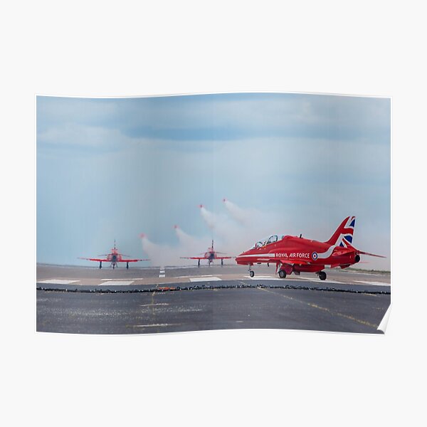 "RAF Red Arrows take off " Poster by MarkCozy | Redbubble