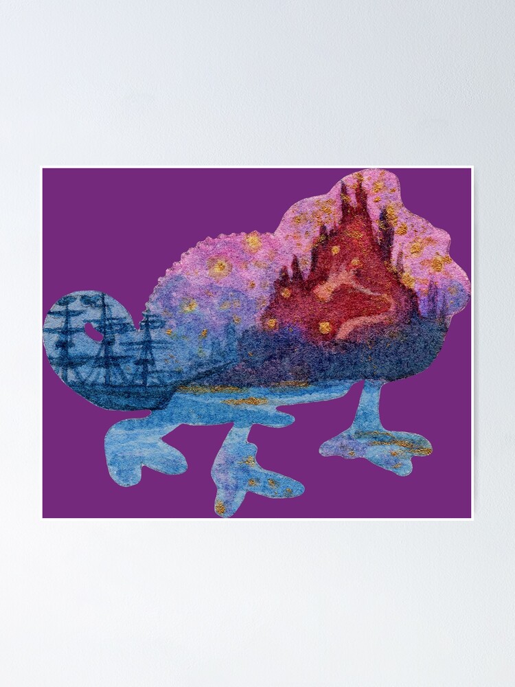 "Watercolor Silhouette Tangled Pascal" Poster for Sale by Krystal280791 ...