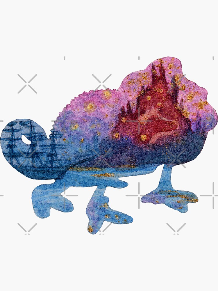 "Watercolor Silhouette Tangled Pascal" Sticker for Sale by ...