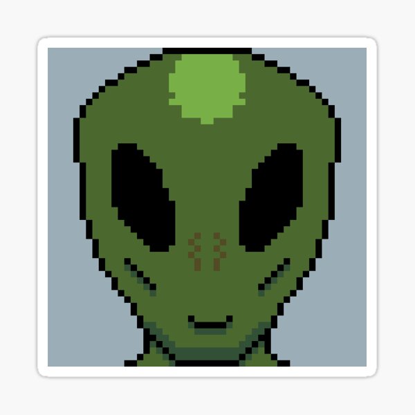 "Pixel Art Green Alien" Sticker for Sale by TheCampyNoodle | Redbubble