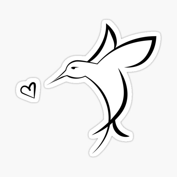 Pegatina «Colibrí con corazón» de IDesign23 | Redbubble