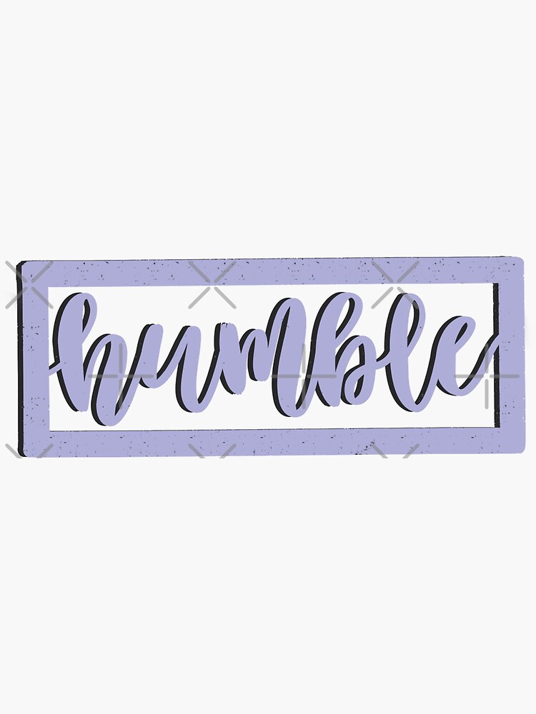 "Humble Purple Cursive Sticker" Sticker for Sale by celaharper | Redbubble