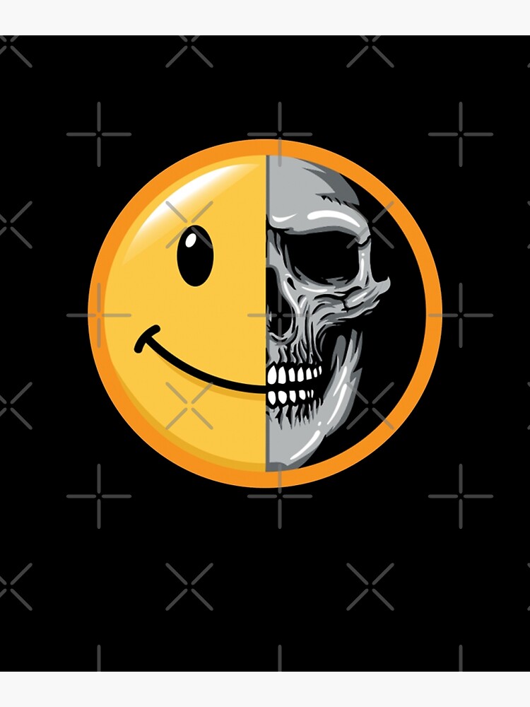 "Smiley face skull face" Poster by jama777 | Redbubble