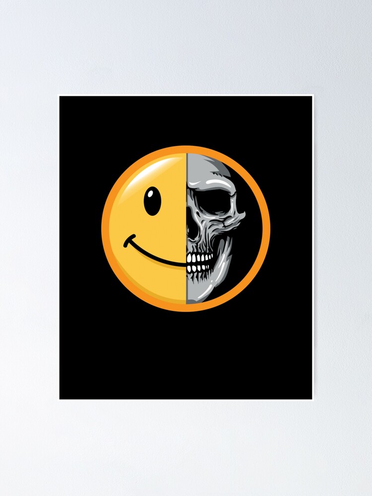 "Smiley face skull face" Poster by jama777 | Redbubble
