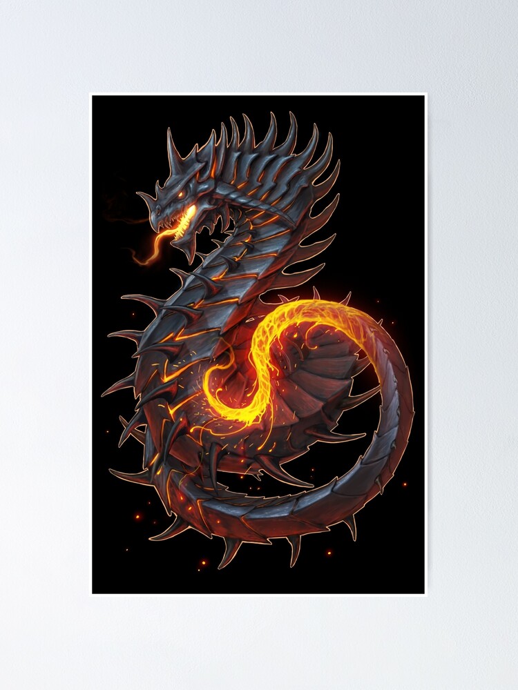 "Fire Dragon" Poster by chriskar | Redbubble
