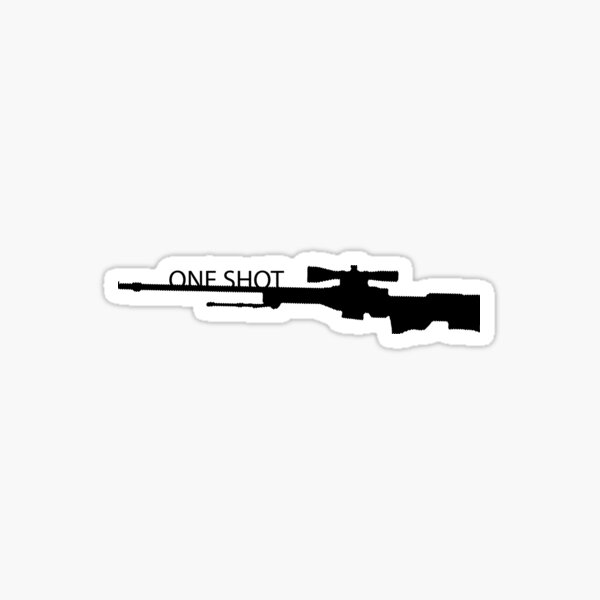 "One Shot" Sticker for Sale by HumorousChap | Redbubble