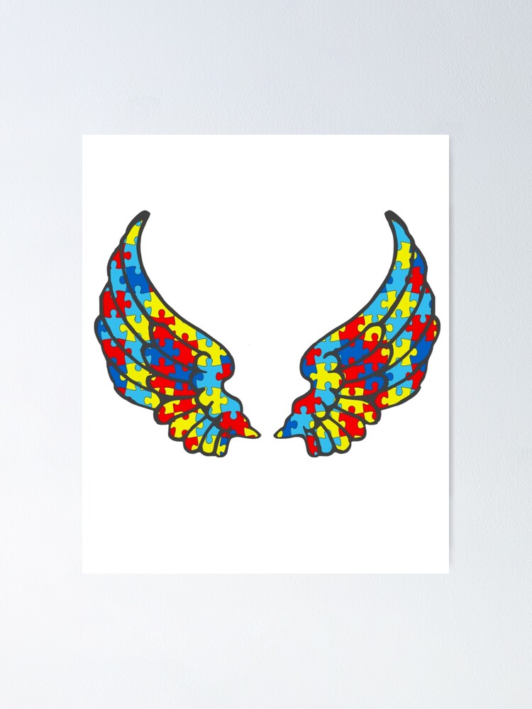 "Autism Angel Wings" Poster for Sale by AnJAutismWorld | Redbubble