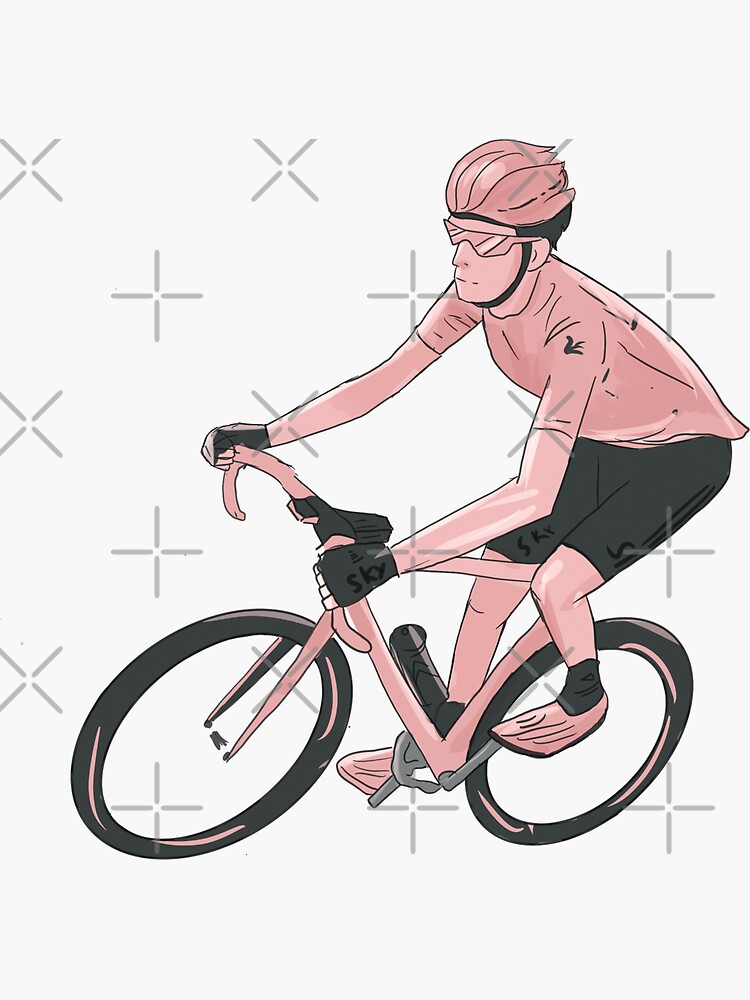 "Male Cyclist on a Racing Bicycle" Sticker for Sale by colorartboxs ...