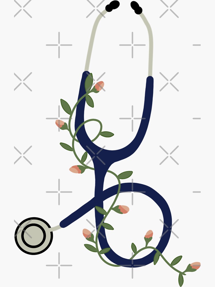 "Pink Floral Stethoscope " Sticker for Sale by kayladaigle | Redbubble