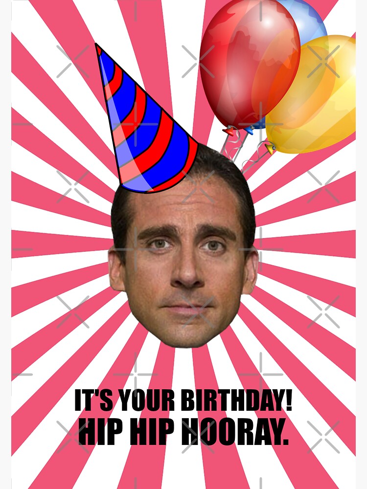 " Michael Scott birthday card" Sticker for Sale by HelgaVonSchabbs ...