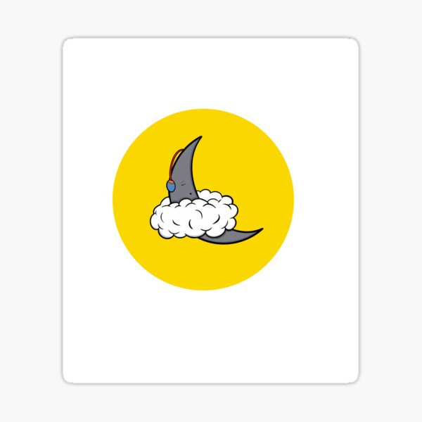 "Half Moon Sleeping" Sticker for Sale by SketchyMummy | Redbubble