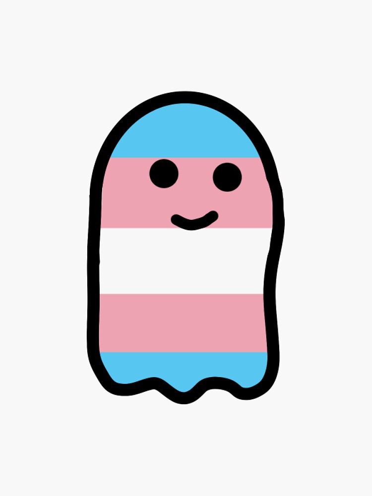 "Transgender Pride Ghost" Sticker for Sale by yellowbirdies | Redbubble