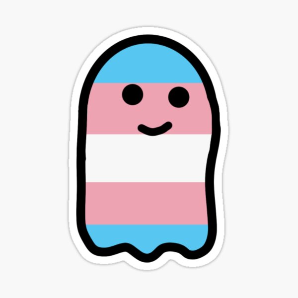 "Transgender Pride Ghost" Sticker for Sale by yellowbirdies | Redbubble