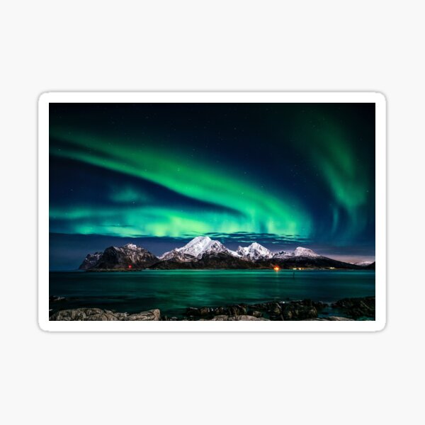 "aurora borealis" Sticker by coolmerchplanet | Redbubble
