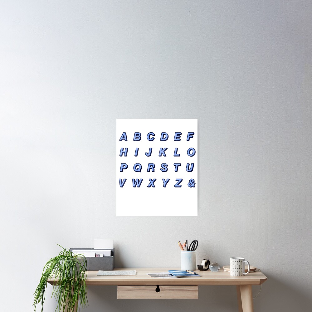 "blue watercolor abc alphabet pack" Poster by summerpositif | Redbubble